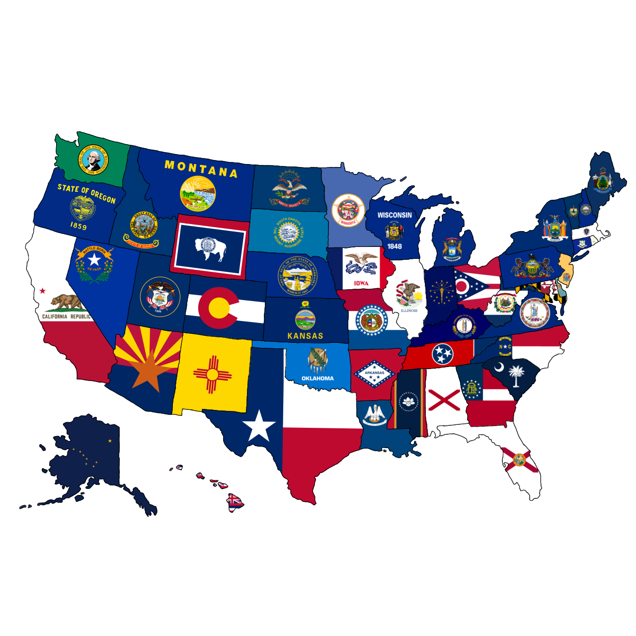 Flag_Map_of_the_United_States_of_America – AmericanaMusic.com